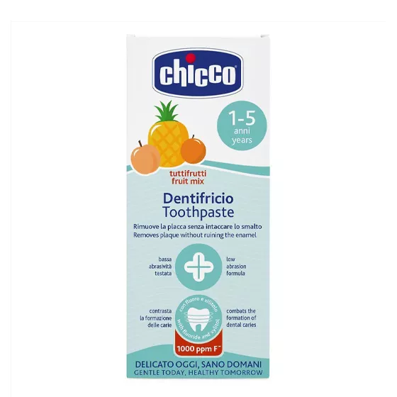 Chicco Dentifricio Toothpaste, Tuttifrutti Fruit Mix, 1-5 years, 50ml ...