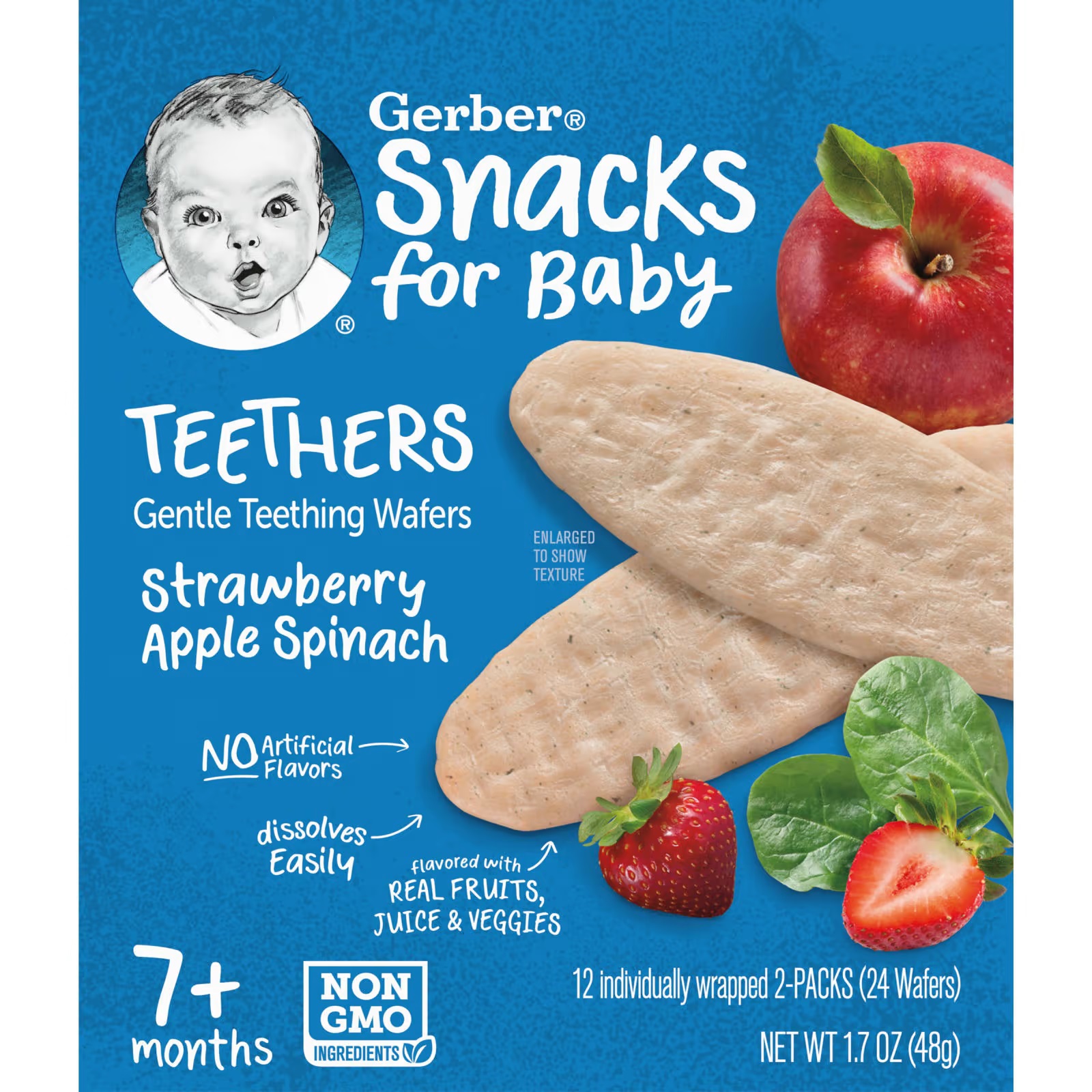 Gerber, Baby Snacks, Teethers, Gentle Teething Wafers, Strawberry ...