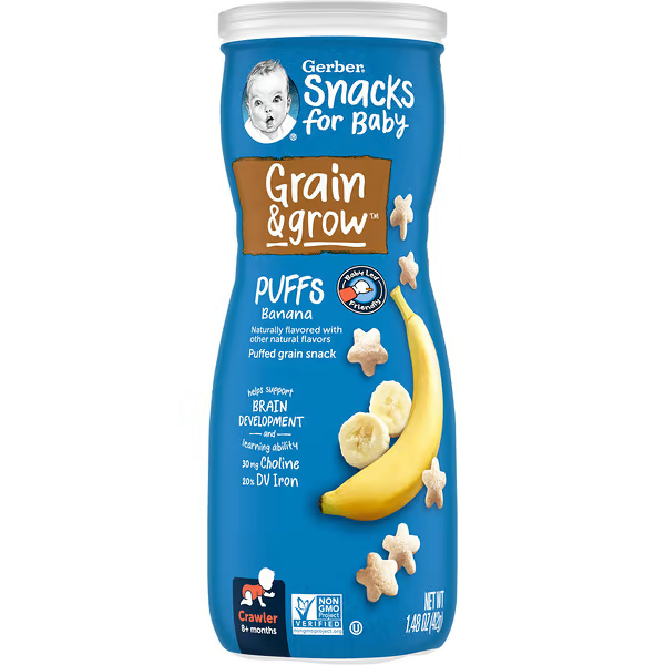 Gerber, Original Puff, Banana, (42g.)-8+Months - Mamas Boutique