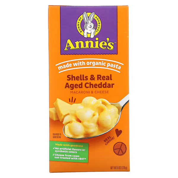 Annie's, Shells & Real Aged Cheddar, Macaroni & Cheese, 170g - Mamas ...