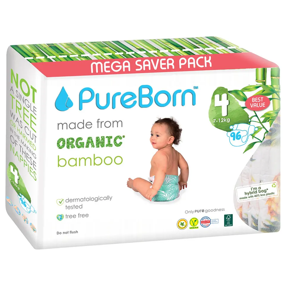 PureBorn, Diaper Size 4, Master 96pcs. - 7-12kg. - Mamas Boutique