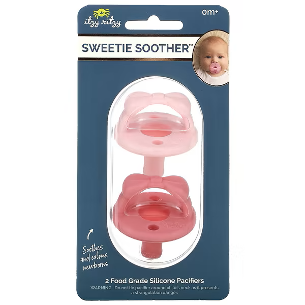 Itzy Ritzy, Sweetie Silicone Pacifiers, 2pcs. /Pack, 0+ Month- Pink ...