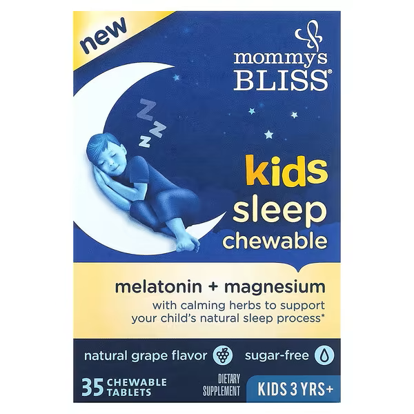 Mommy's Bliss, Kids Sleep Chewable, Melatonin + Magnesium, Natural ...