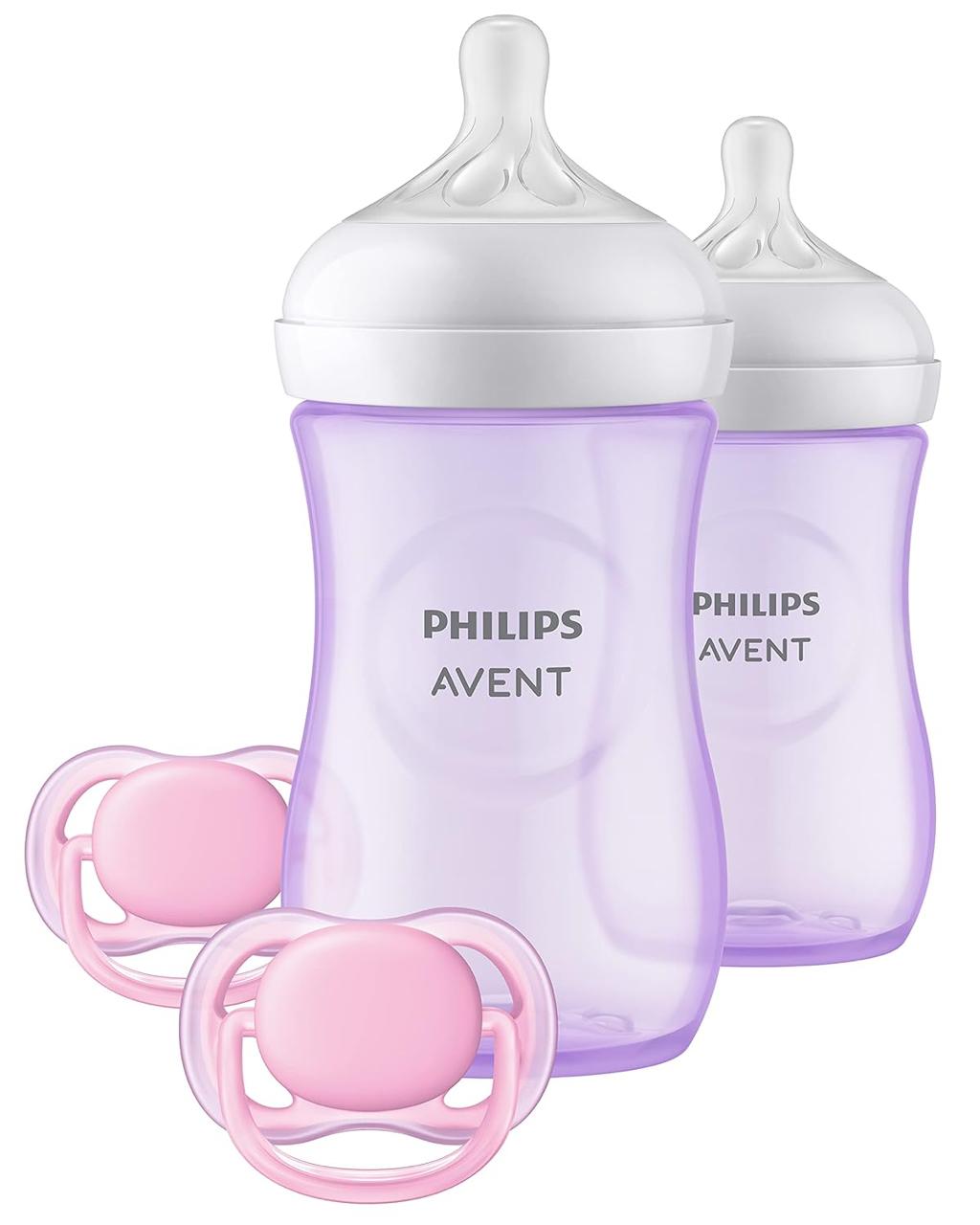 Philips Avent Natural Baby Bottle with Natural Response Nipple, Purple ...