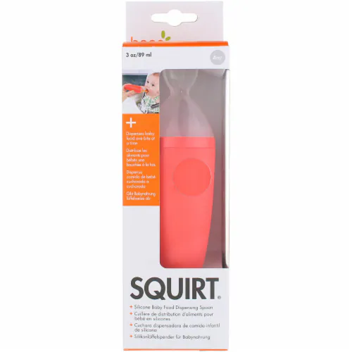 Boon Squirt Silicone Baby food dispensing spoon, 89ml- 4+ Months ...