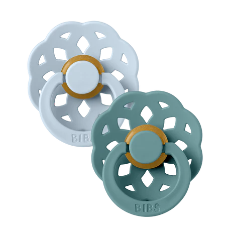 Bibs Boheme Natural Rubber Latex Pacifier (2-Pack)- Baby Blue/ Island ...