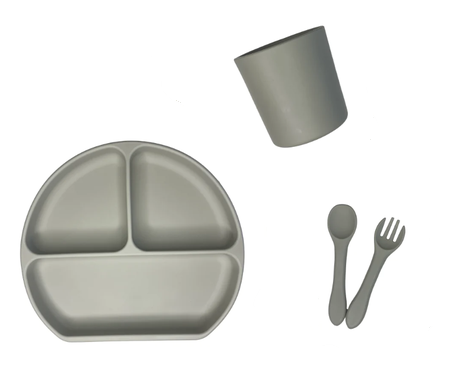 Baby Complementary Silicone Food Tableware Set (Plate, Cup, Spoon ...