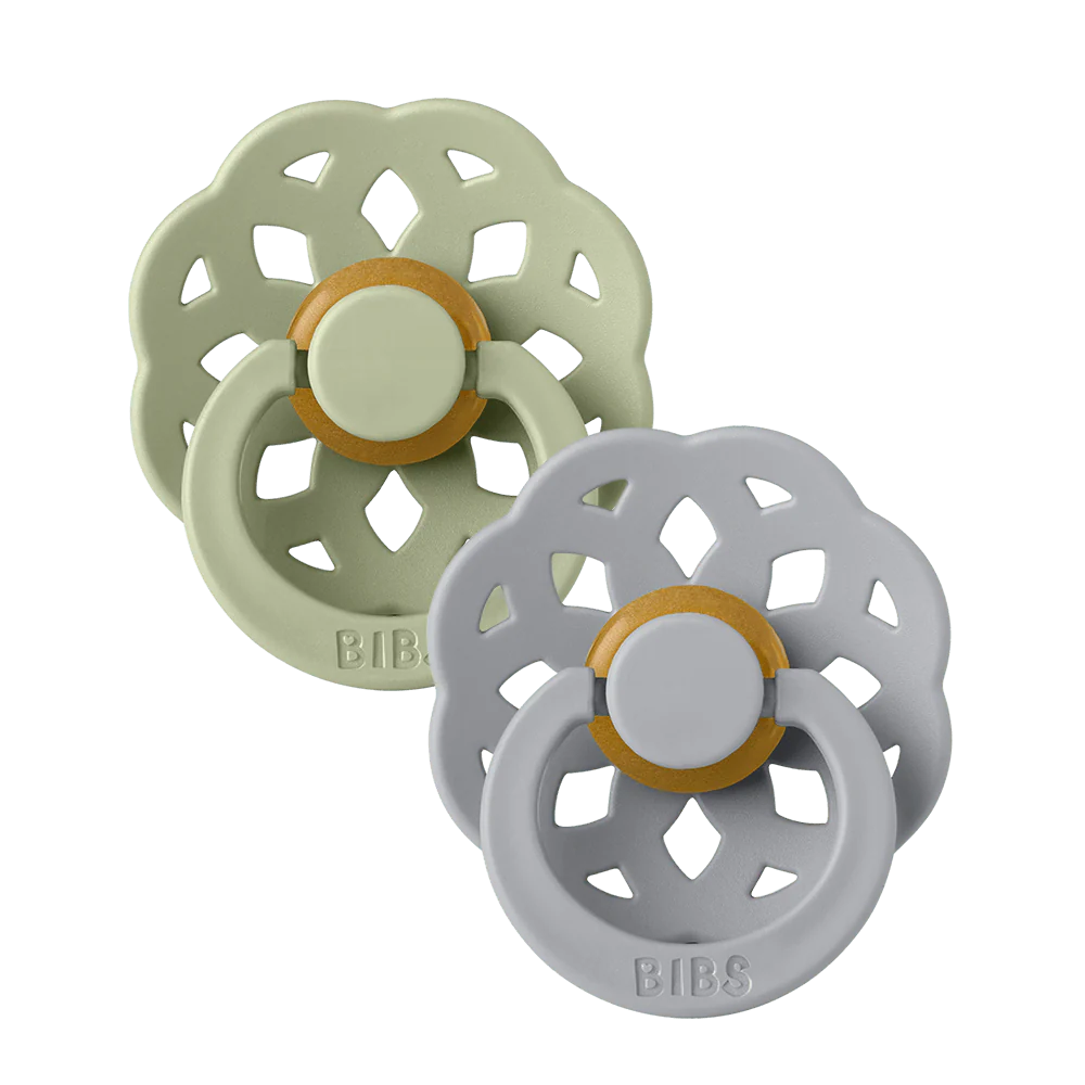 Bibs Boheme Natural Rubber Latex Pacifier Size 2 (6-18M) 2-Pack - Sage ...