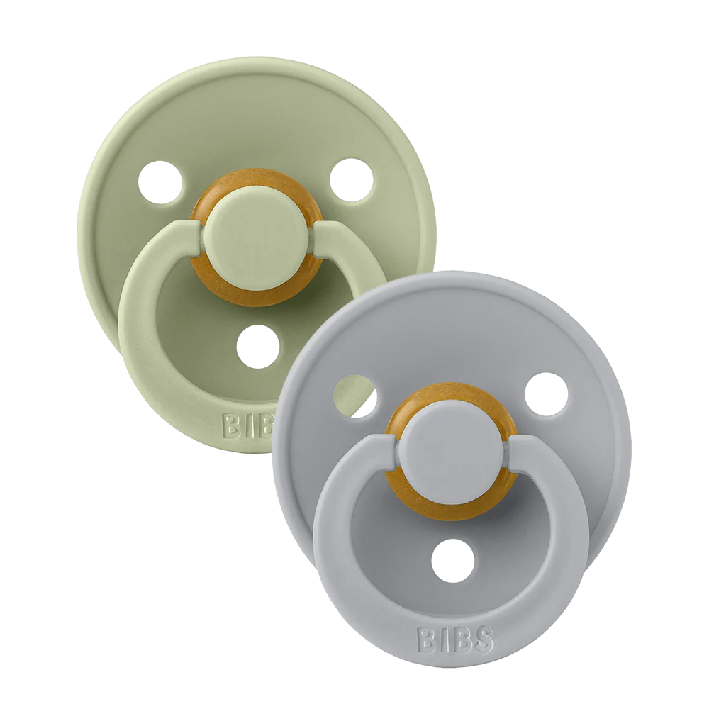 Bibs Colour Natural Rubber Latex Pacifier 2-Pack - Sage/ Cloud - Mamas ...