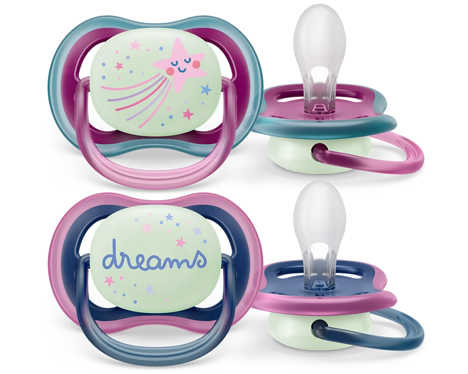 Philips Avent Ultra air Nighttime Pacifier, (6-18 Months) 2 pcs ...