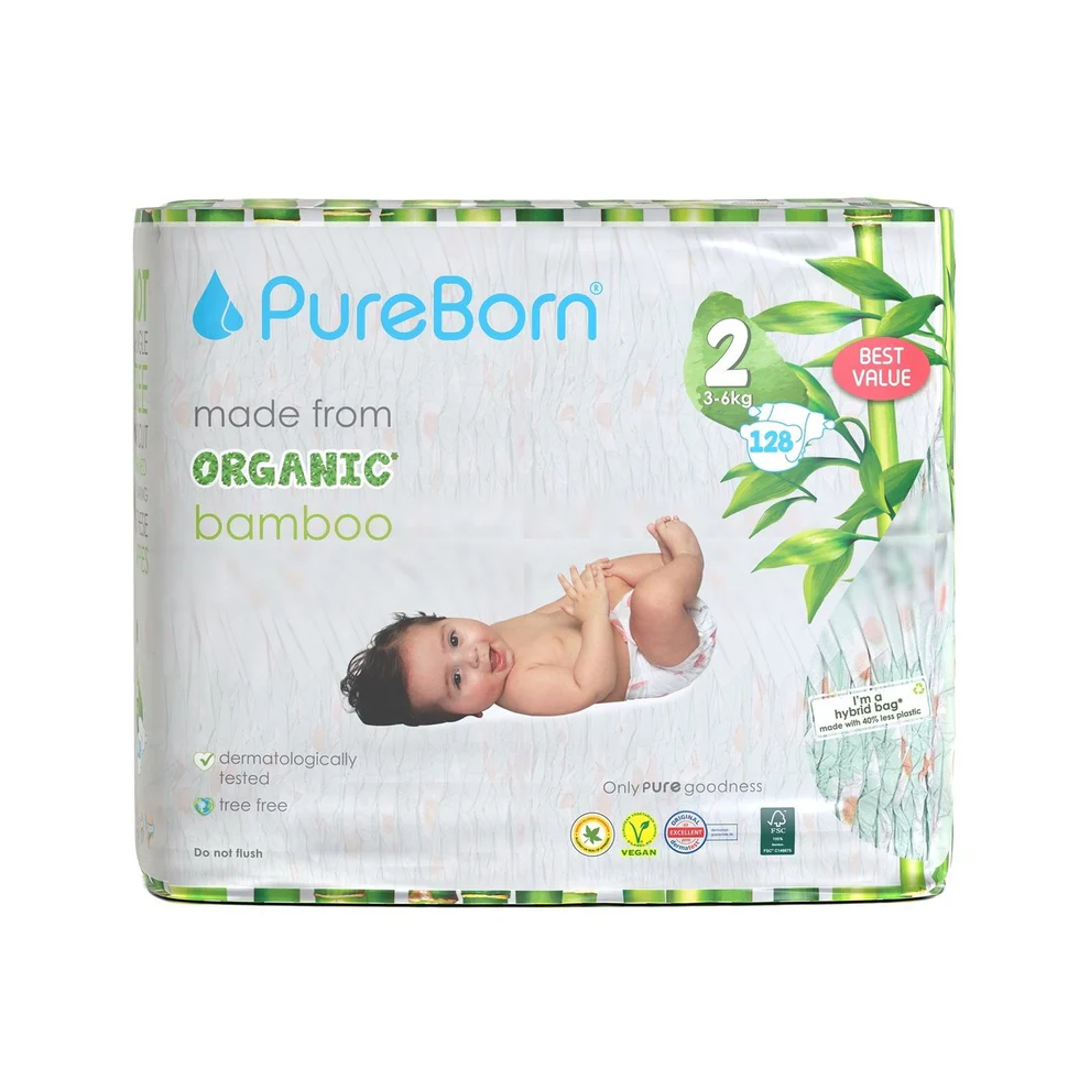 Pureborn Size 2 Master 3-6kg 128Nappy - Mamas Boutique